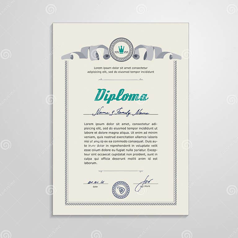 Certificate, Diploma, Design Template Stock Vector - Illustration of ...