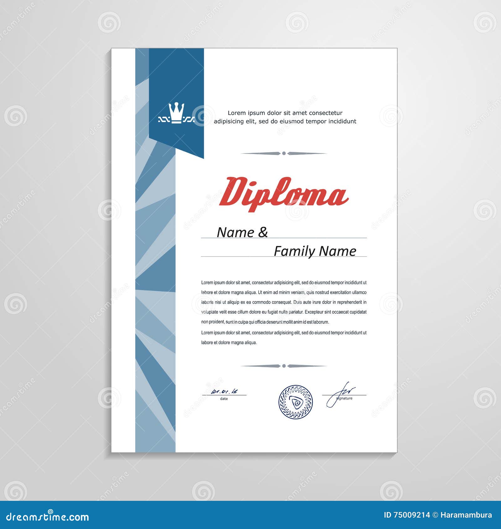 Certificate, Diploma, Design Template Stock Vector - Illustration of ...