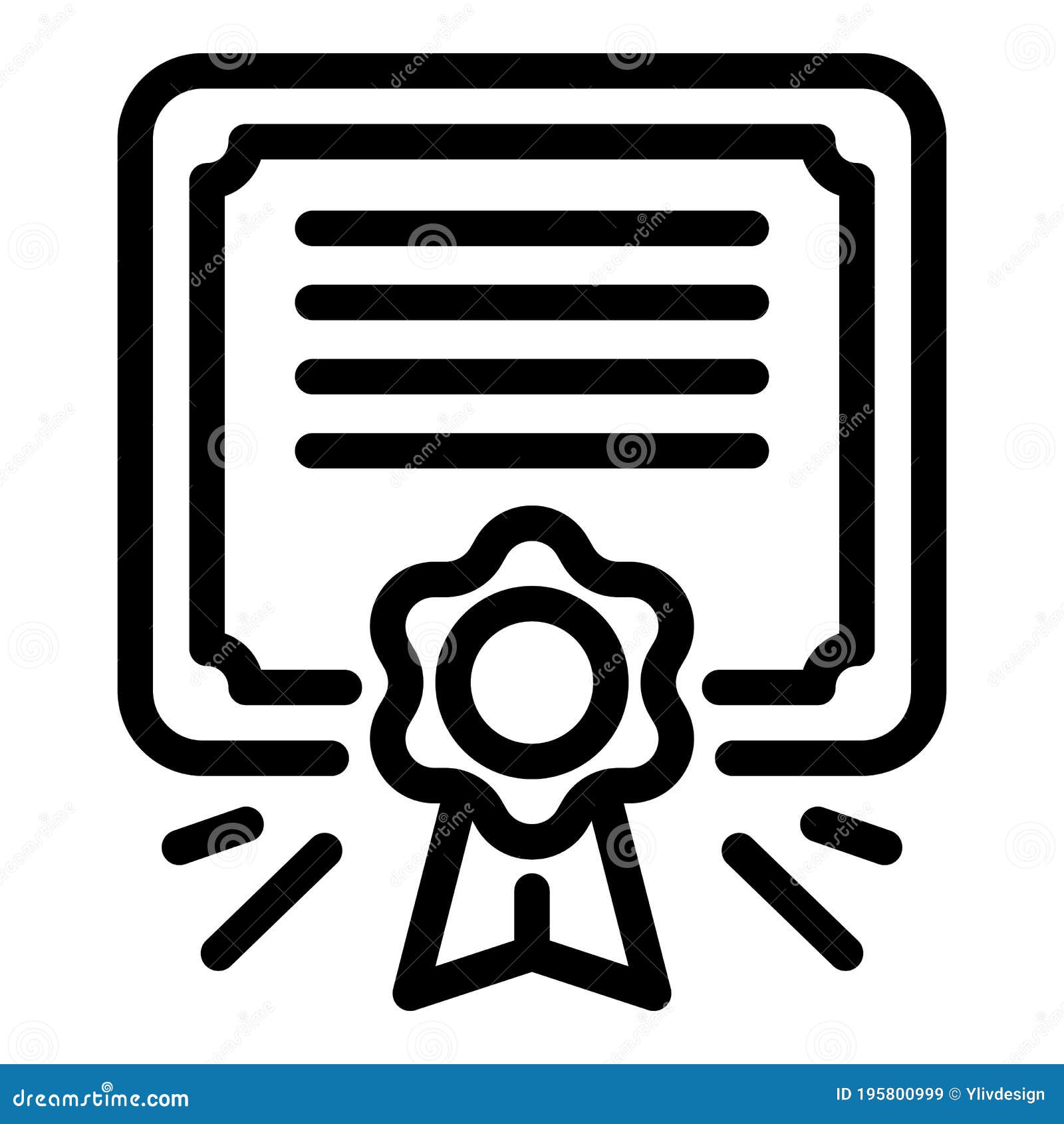 Certificate Diploma Icon, Outline Style Stock Vector - Illustration of ...