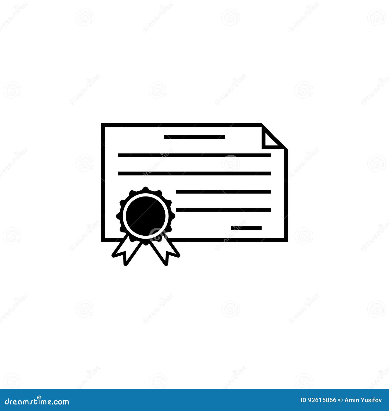 Certificate Diploma Line Icon, Education School Stock Vector ...