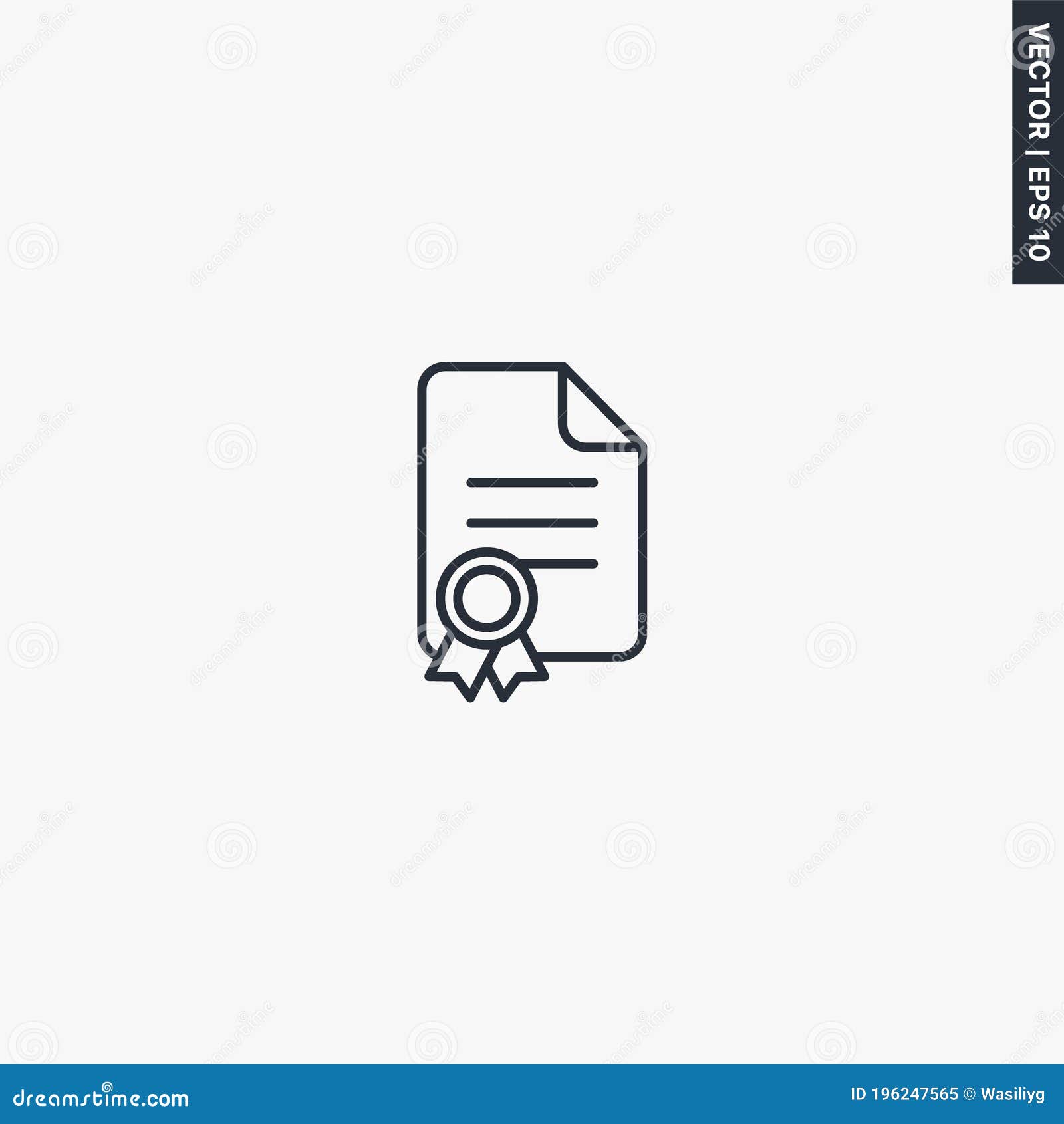 Certificate, Diploma, Linear Style Sign for Mobile Concept and Web ...