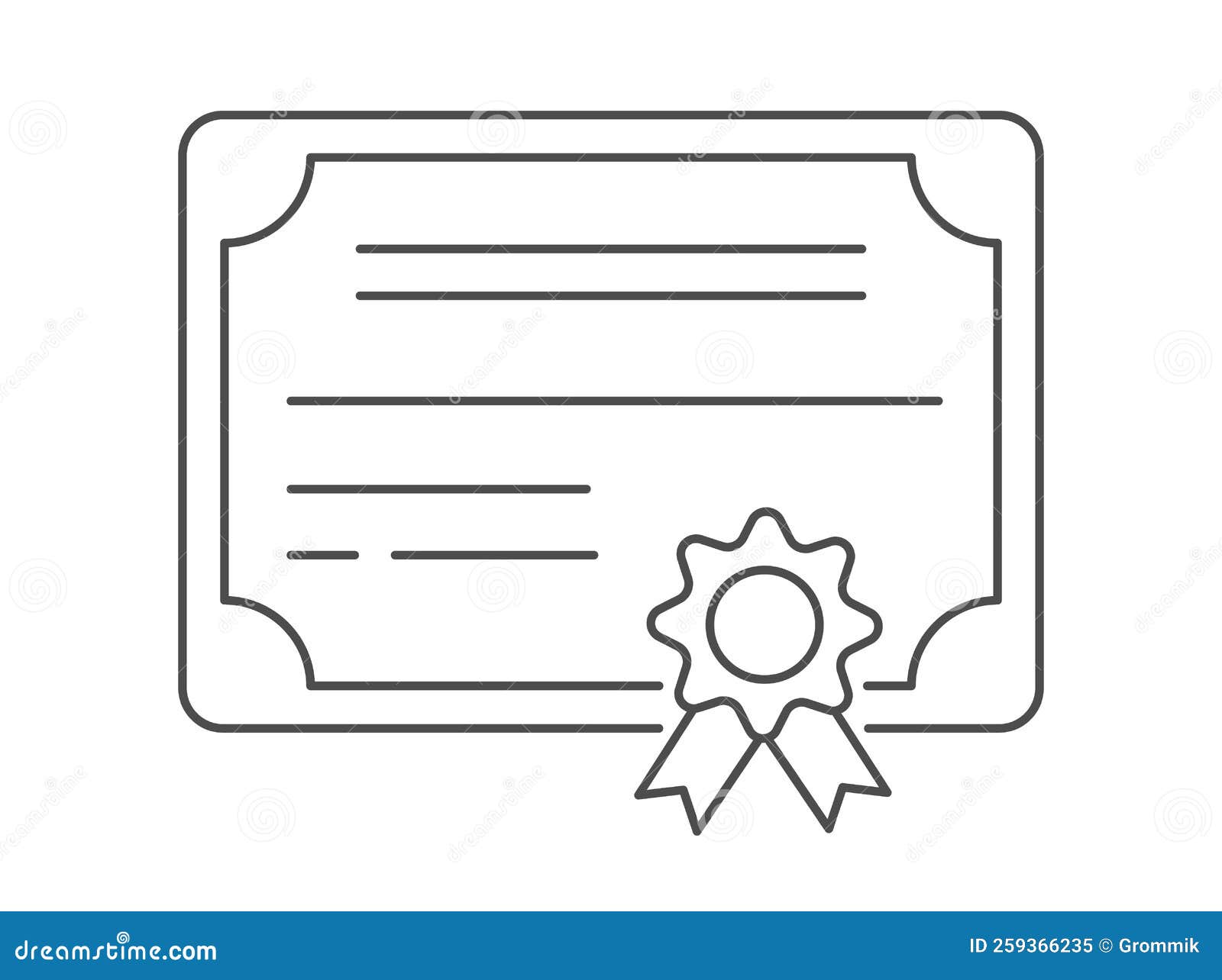 Certificate or Diploma in Linear Style. the Template of the Form with ...