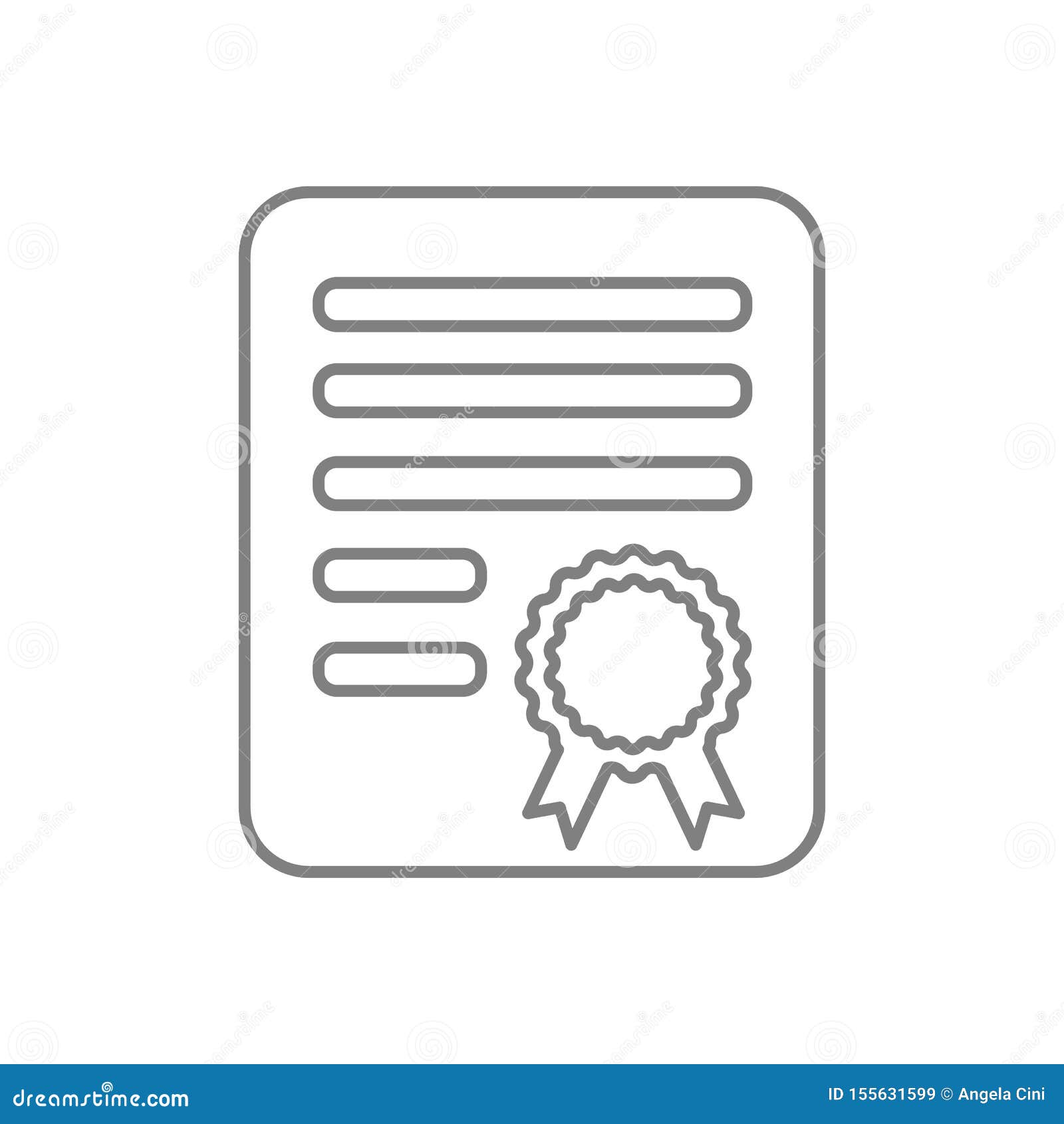 Certificate Diploma Outline Icon Isolated Stock Vector - Illustration ...