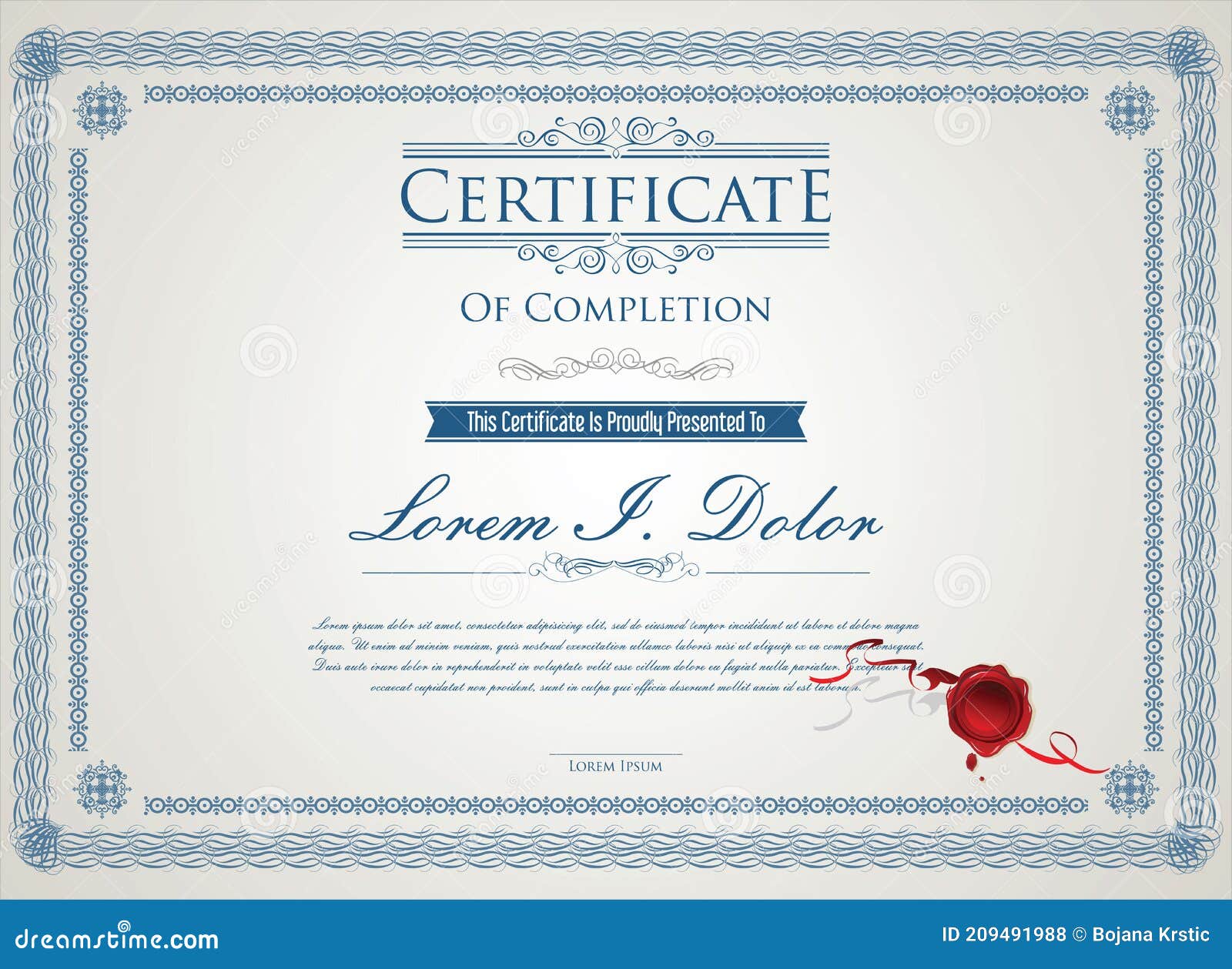 Certificate or Diploma Retro Design Template Stock Vector ...