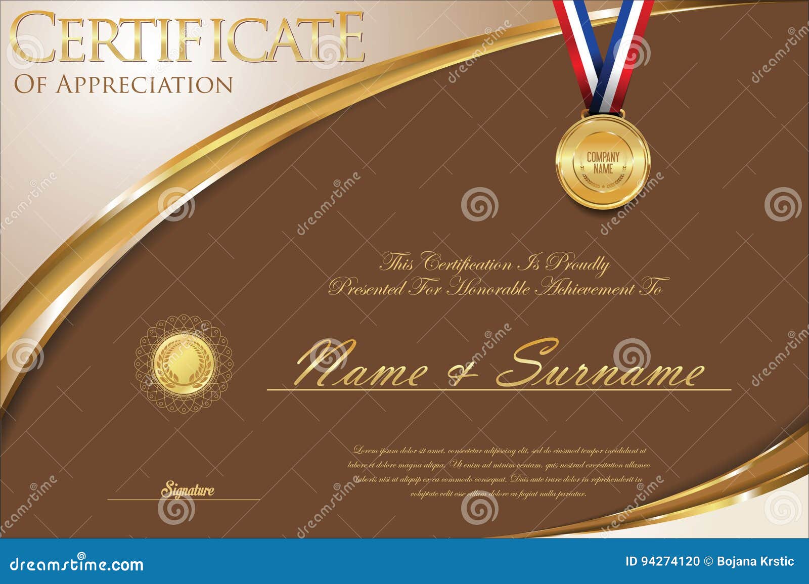 Certificate or Diploma Retro Design Stock Illustration - Illustration ...