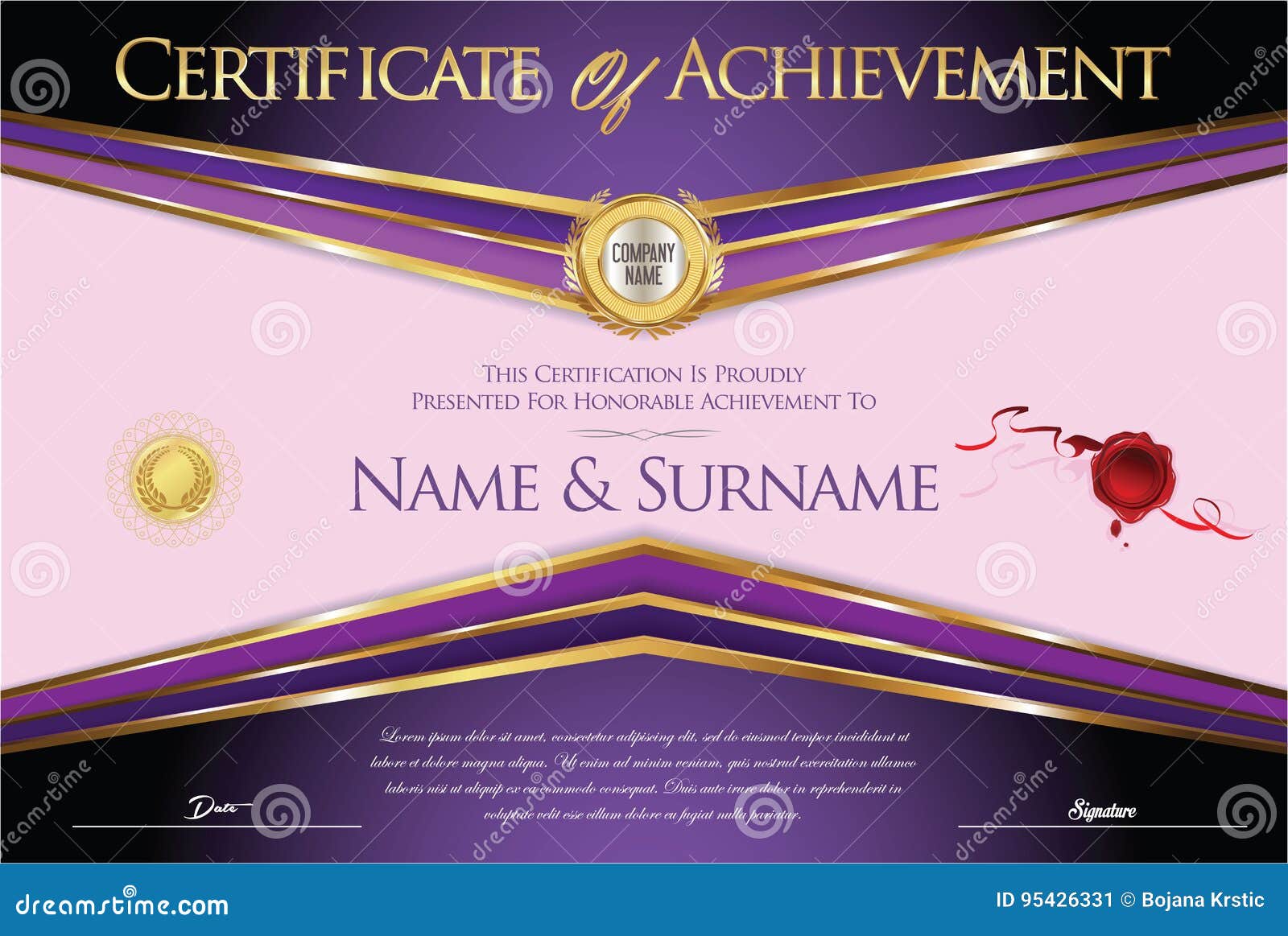 Certificate or Diploma Retro Design Stock Vector - Illustration of ...