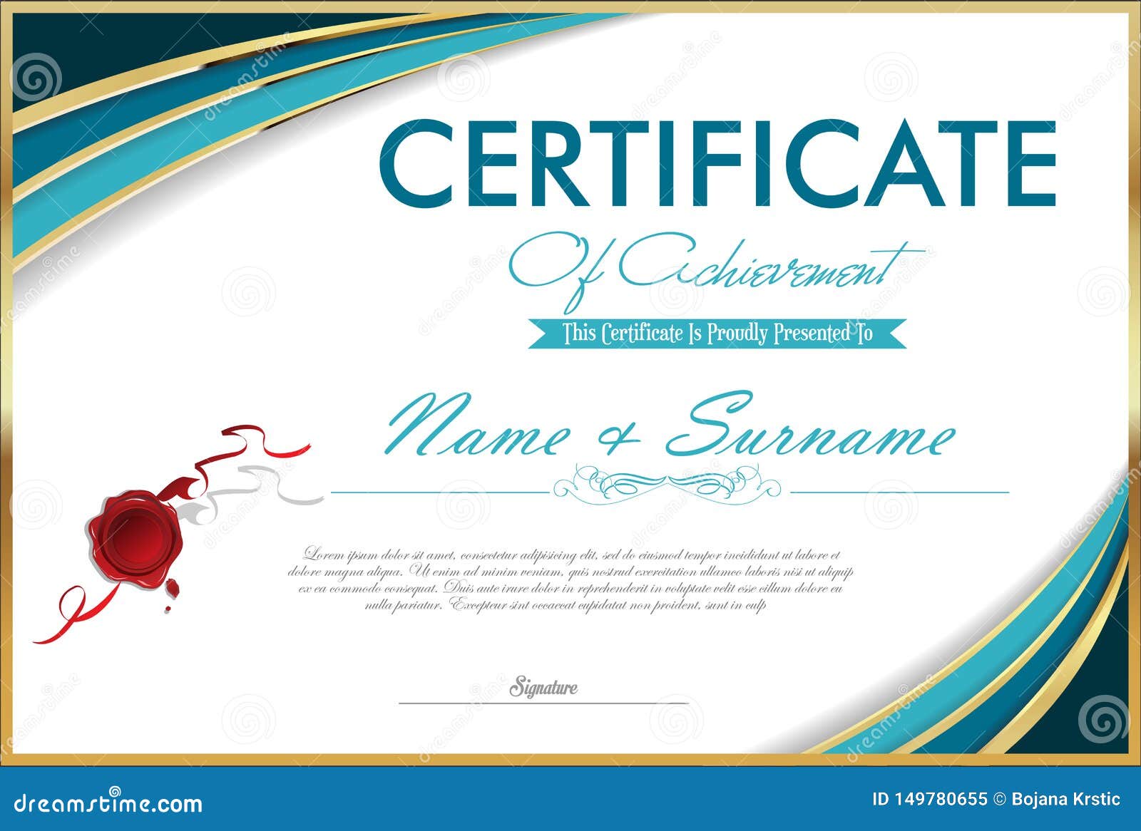 Certificate or Diploma Retro Template Stock Illustration - Illustration ...