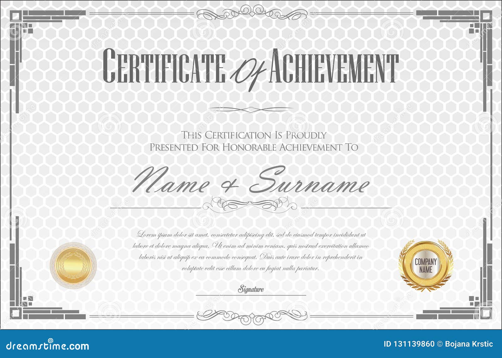 Certificate or Diploma Retro Vintage Template Vector Stock Illustration ...