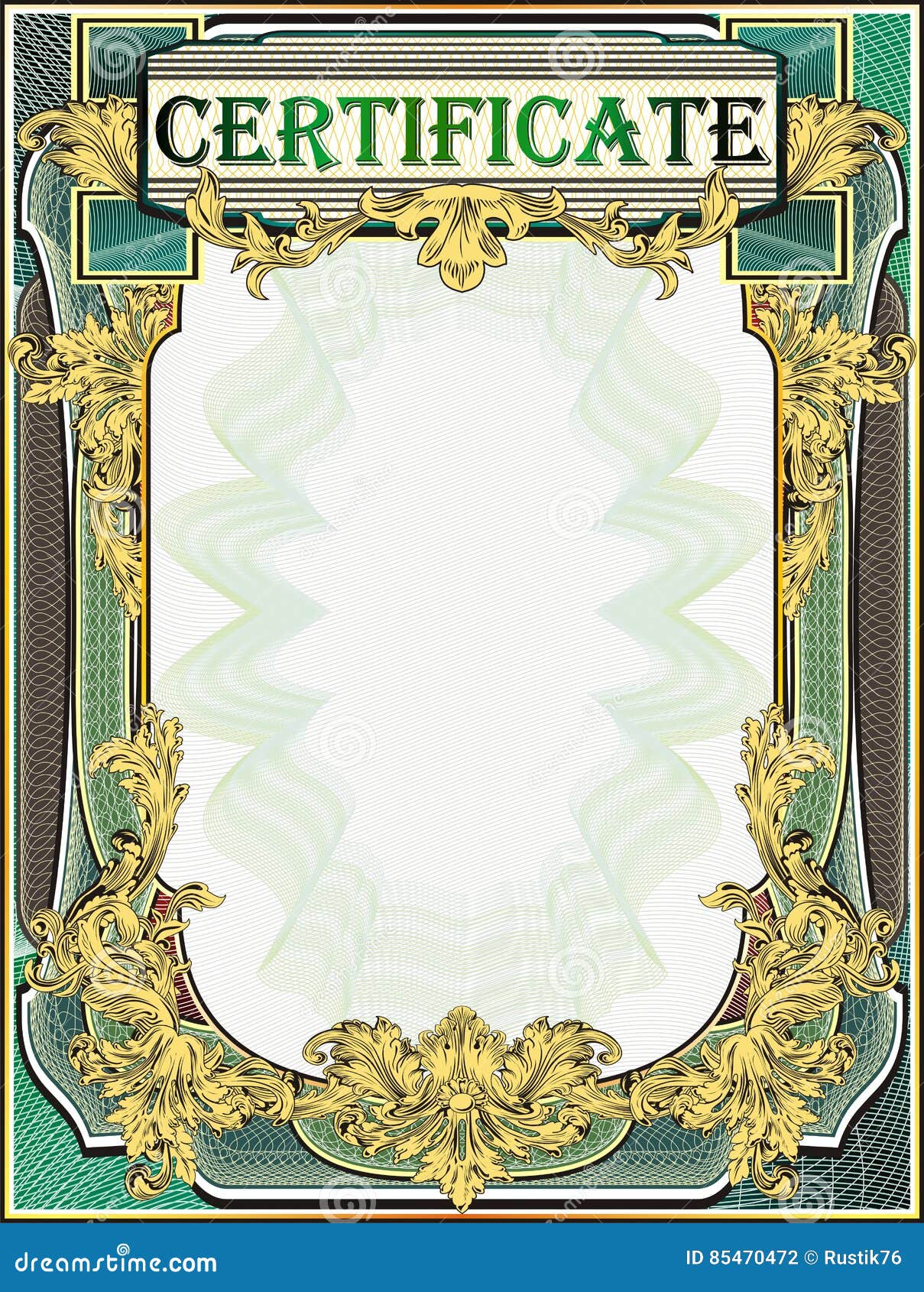 Certificate, Diploma Template. Award Pattern. Stock Illustration ...