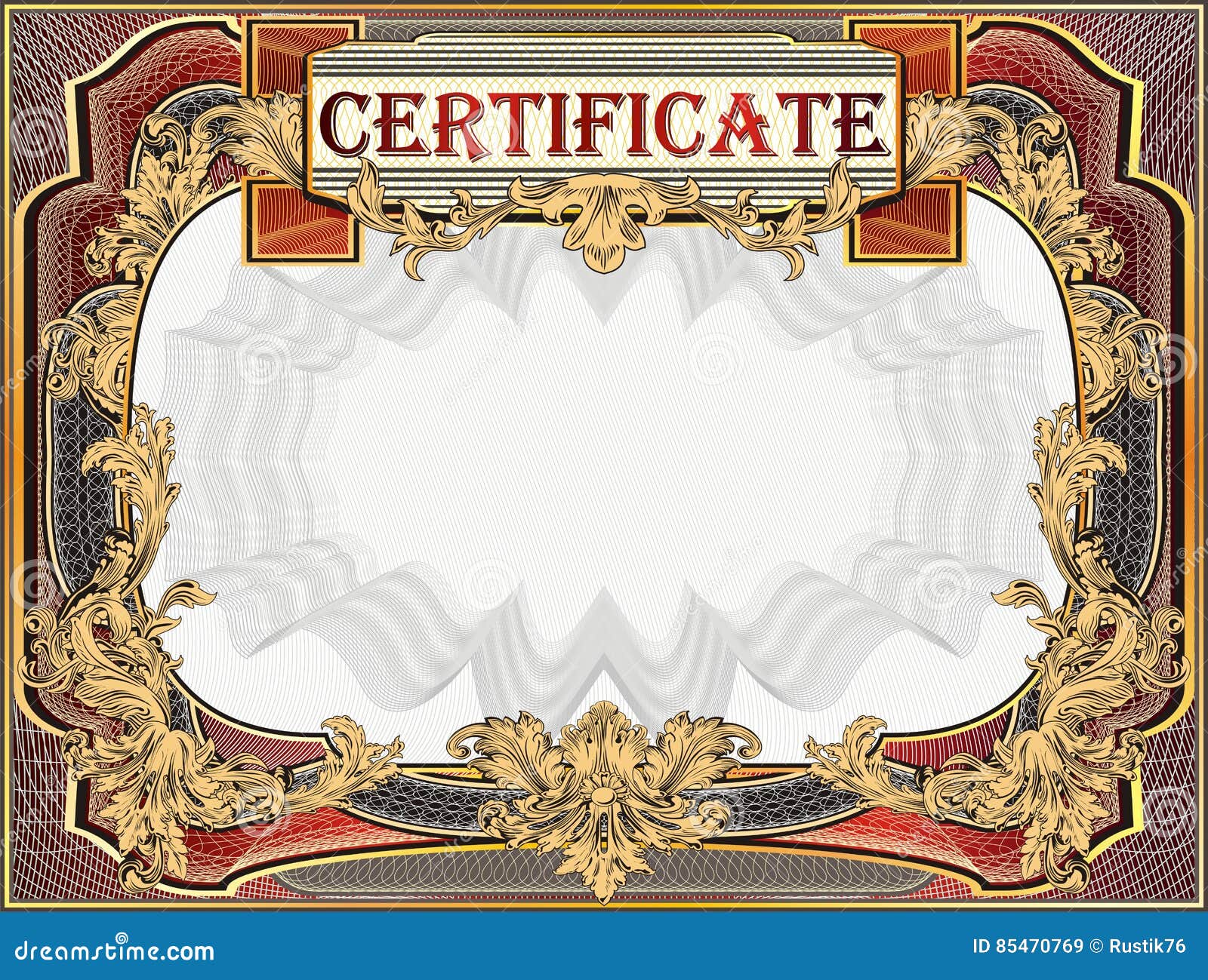 Certificate, Diploma Template. Award Pattern. Stock Illustration ...