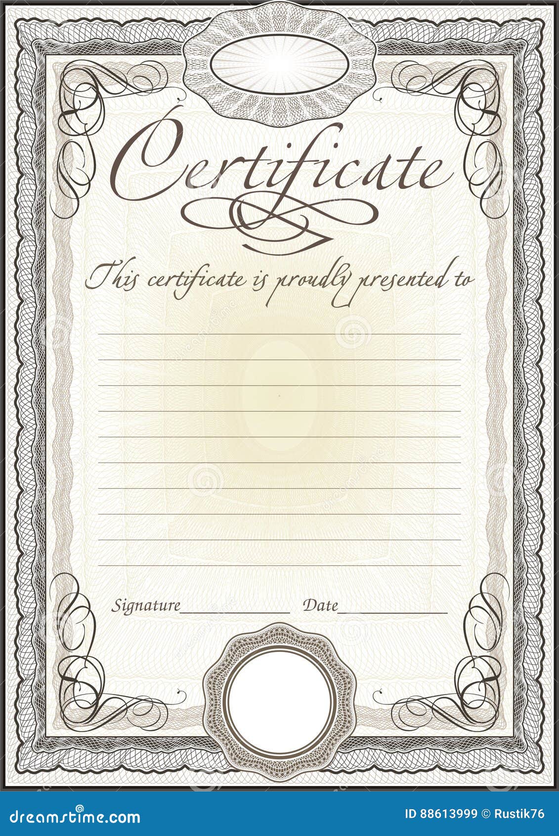 Certificate, Diploma Template. Award Pattern. Stock Illustration ...