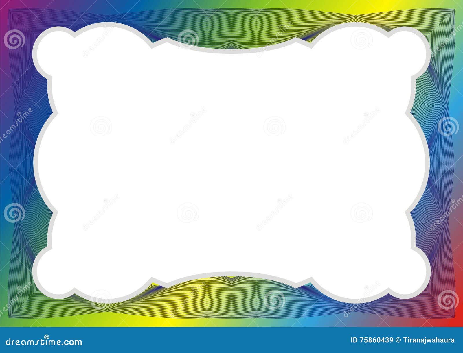 Certificate or Diploma Template with Rainbow Frame Stock Vector ...
