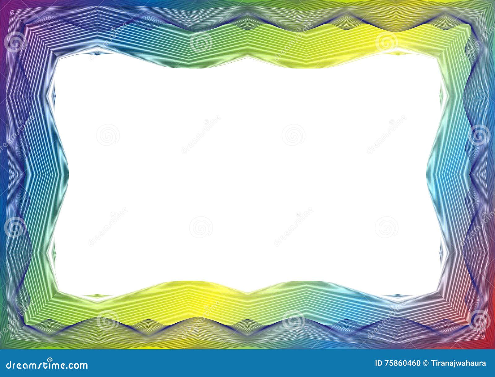 Certificate Or Diploma Template With Rainbow Frame Vector Illustration ...
