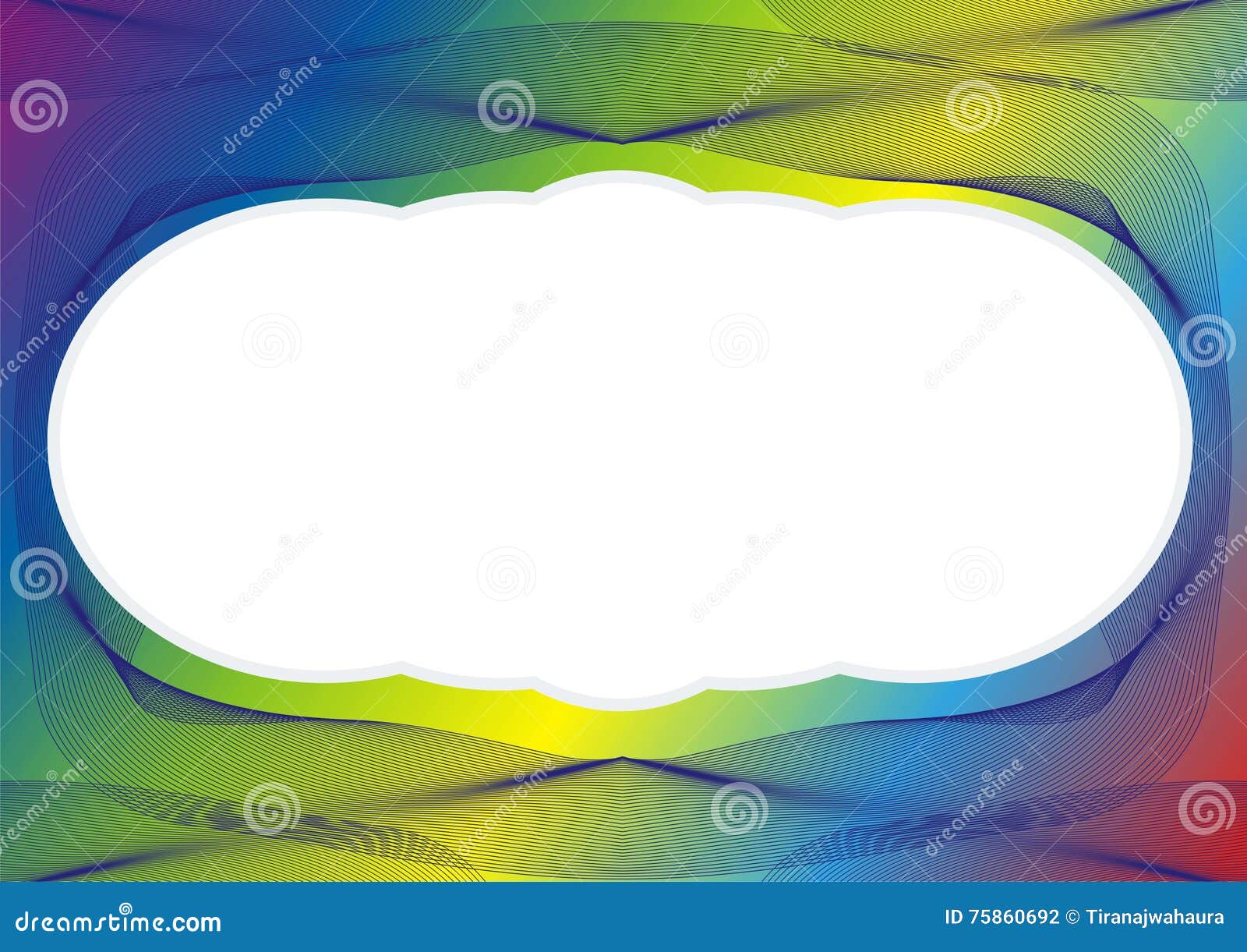 Certificate or Diploma Template with Rainbow Frame Stock Vector ...