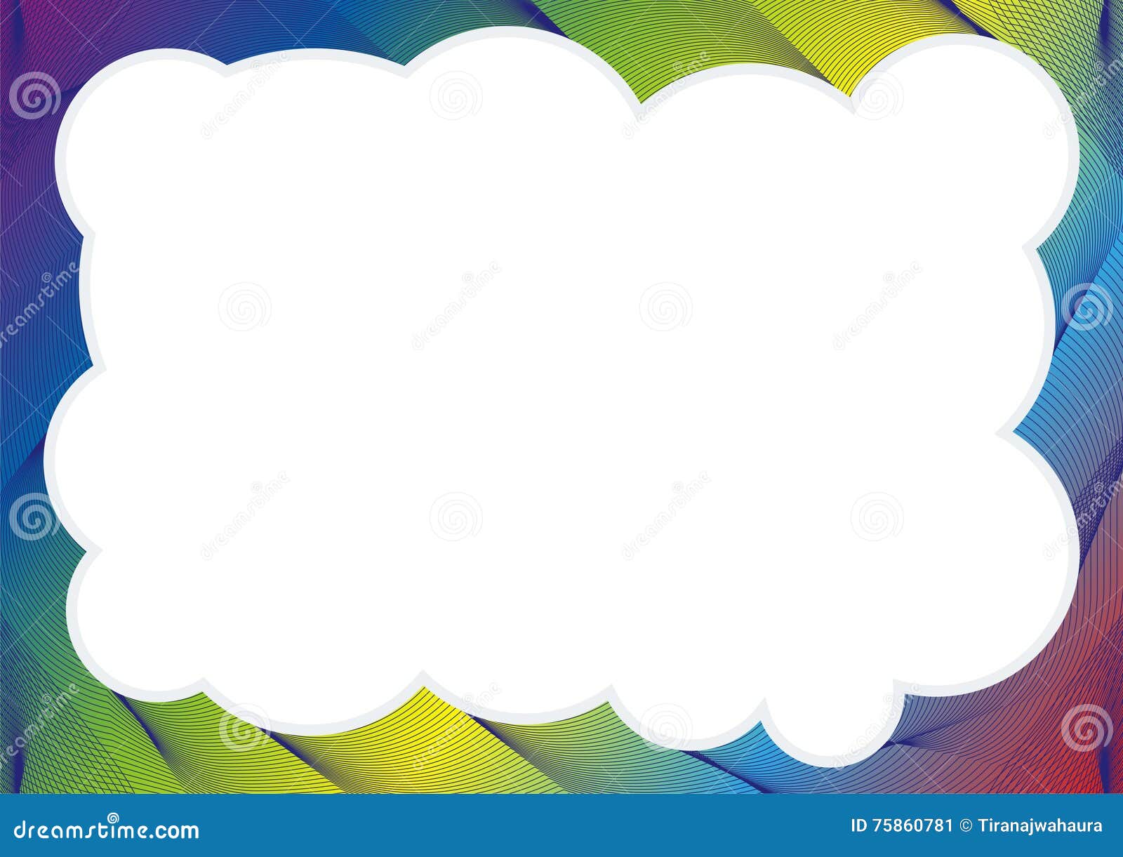 Certificate or Diploma Template with Rainbow Frame Stock Vector ...