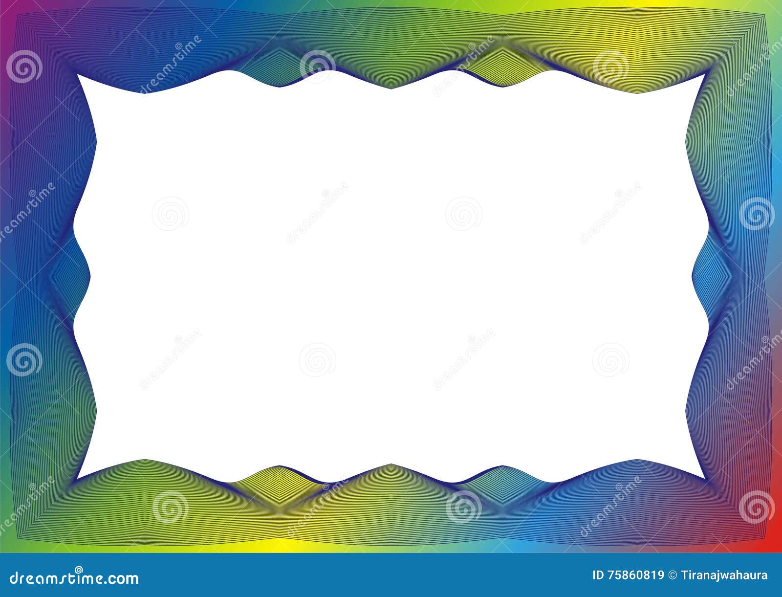 Certificate or Diploma Template with Rainbow Frame Stock Vector ...