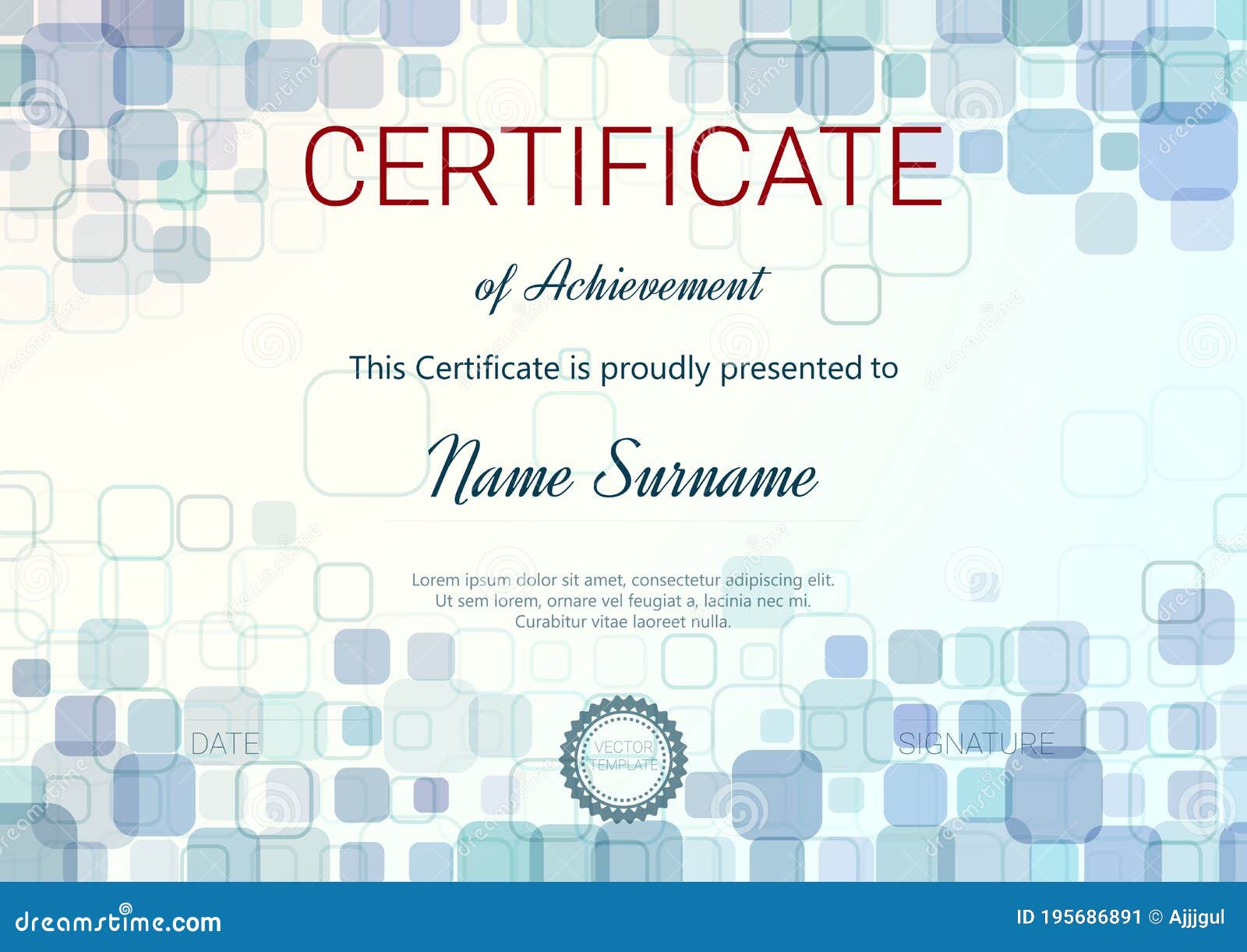 Certificate or Diploma Vector Template Stock Vector - Illustration of ...