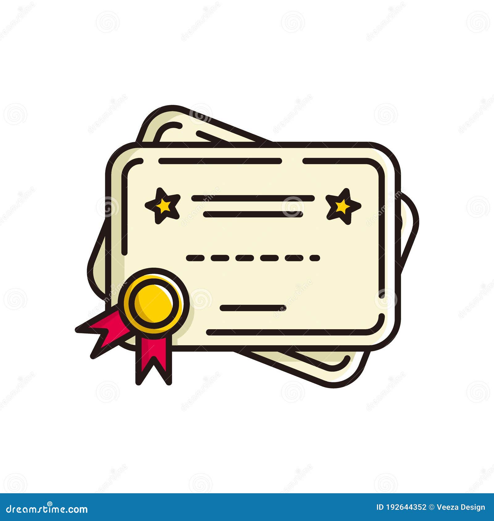 Certificate Document And Guaranteed Tape Cartoon Illustration ...
