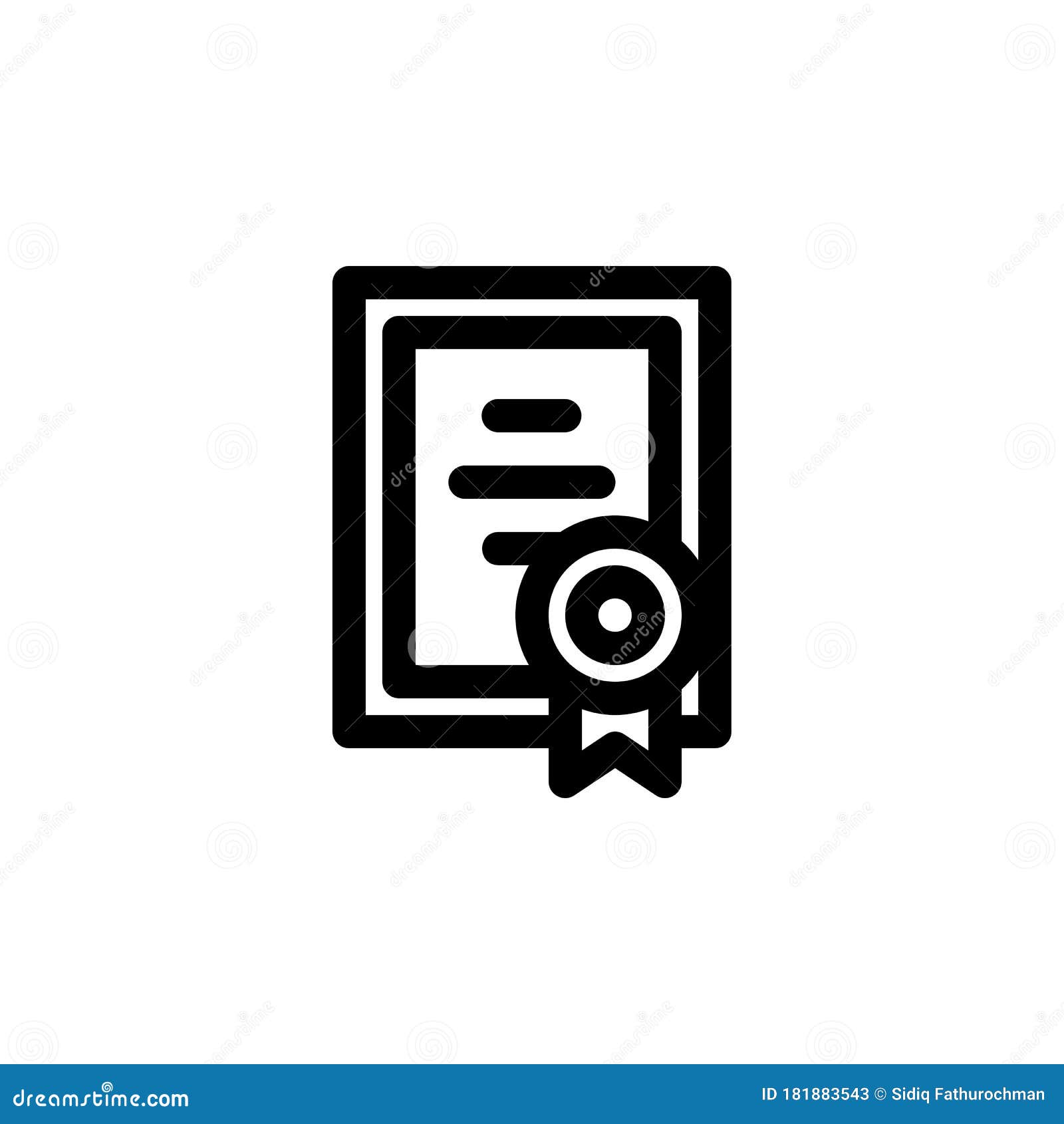 Certificate Icon stock vector. Illustration of graduate - 181883543
