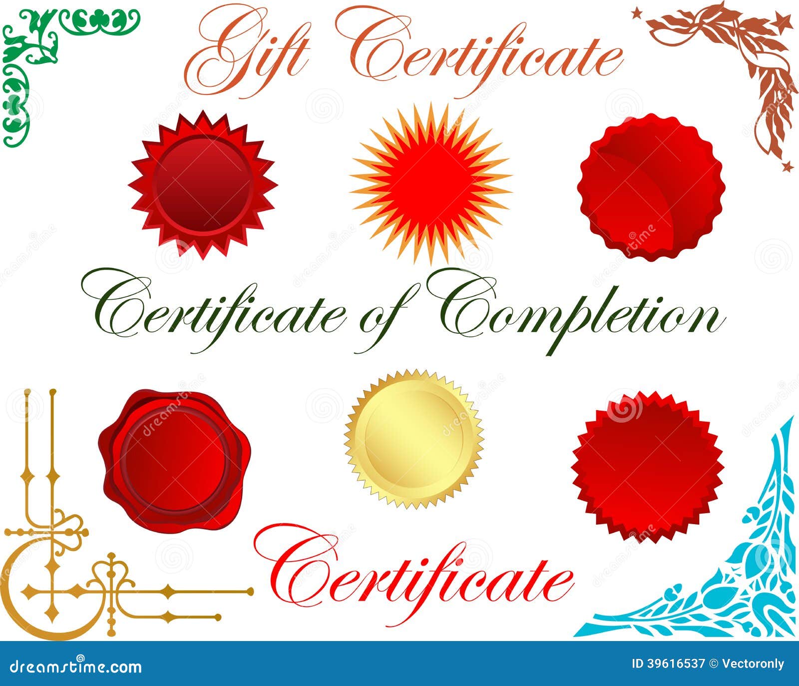 Certificate elements stock vector. Illustration of border - 39616537