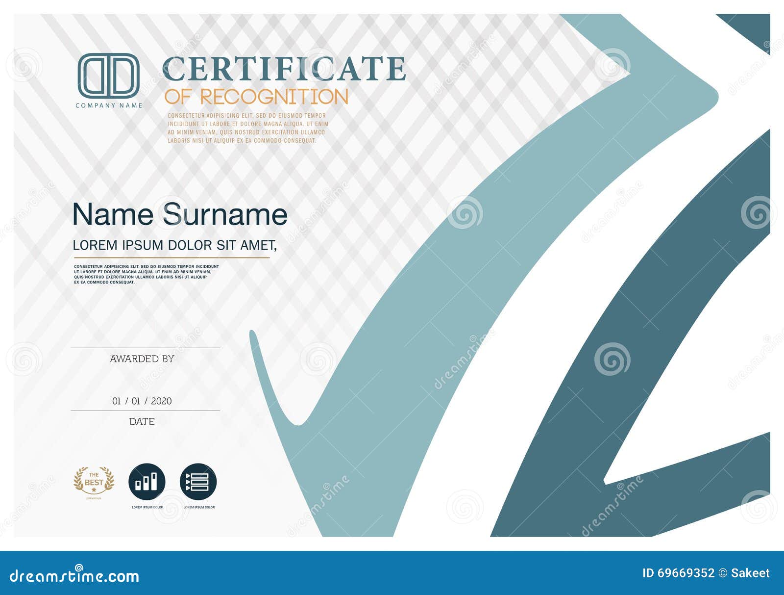 Certificate Frame Design Template Layout Template in A4 Size Stock ...