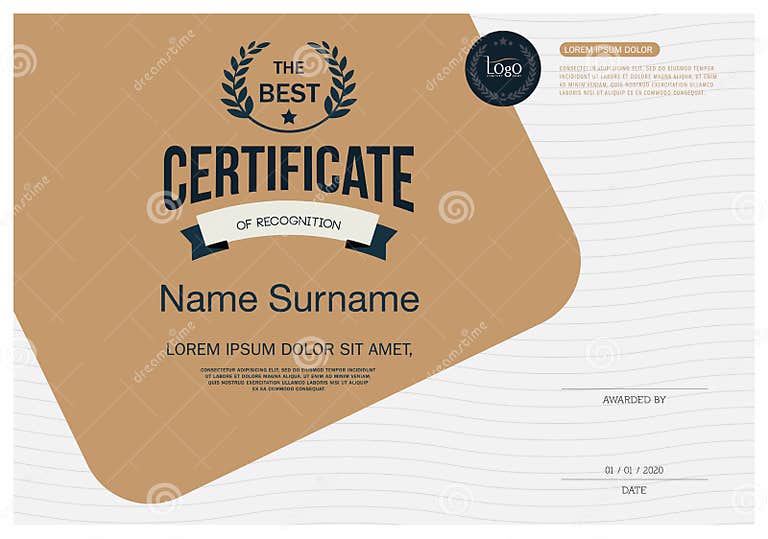 Certificate Frame Design Template Layout Template in A4 Size Stock ...