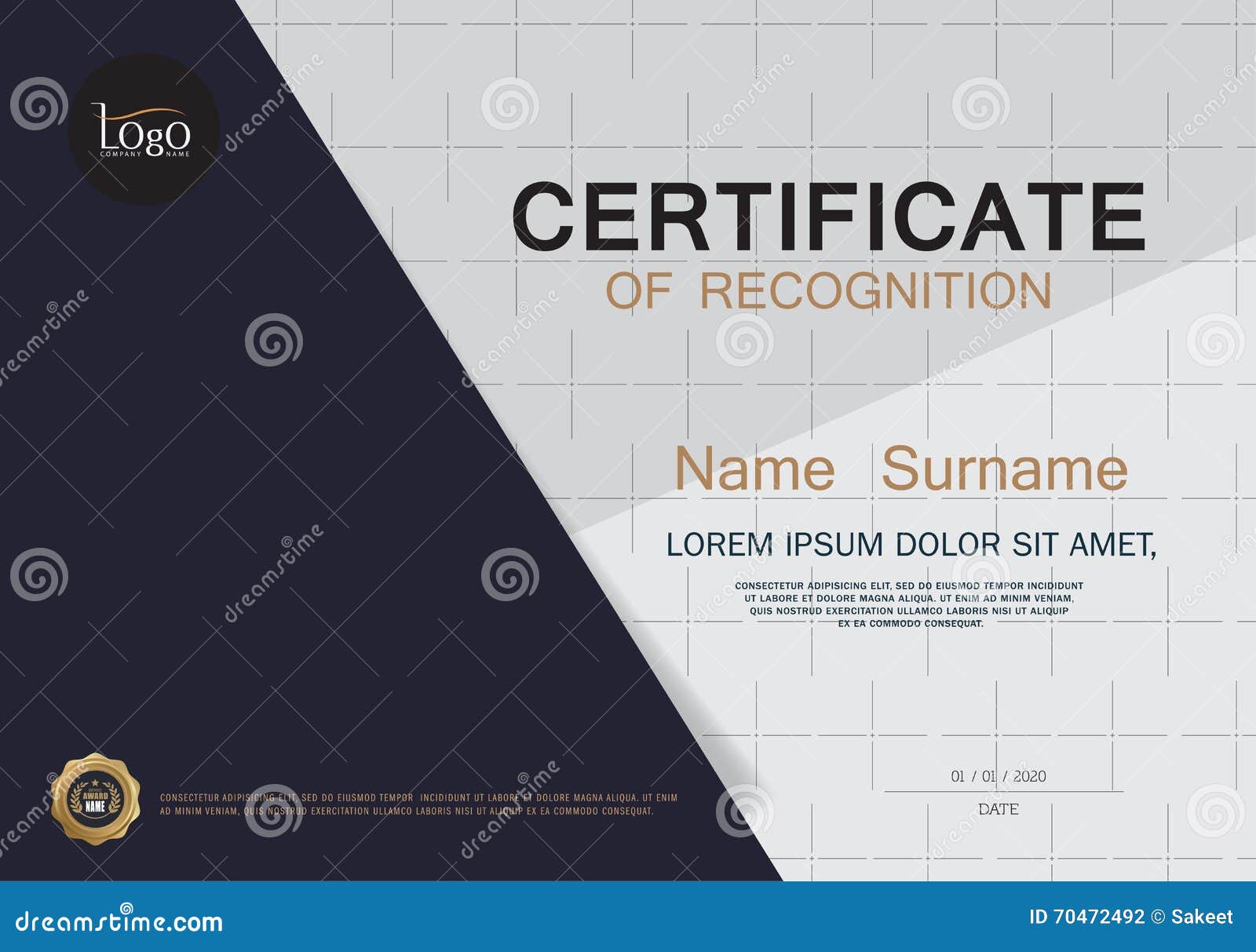 Certificate Frame Design Template Layout Template in A4 Size Stock ...