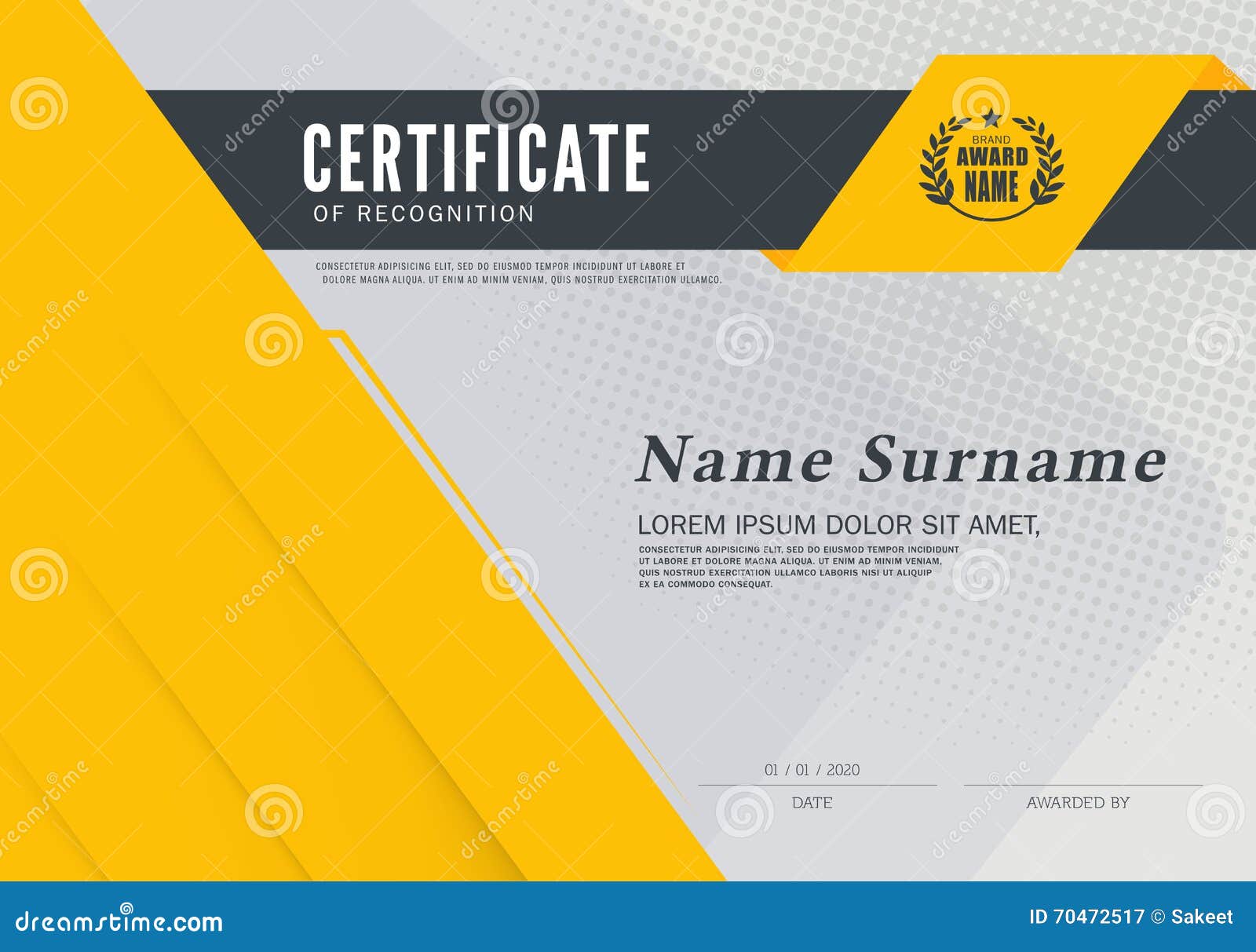 Certificate Frame Design Template Layout Template in A4 Size Stock ...