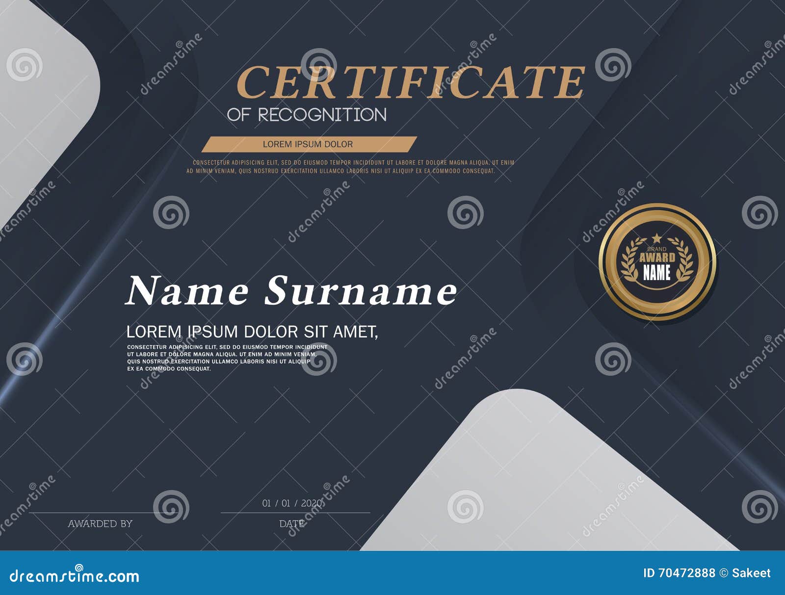 Certificate Frame Design Template Layout Template In A4 Size Vector ...
