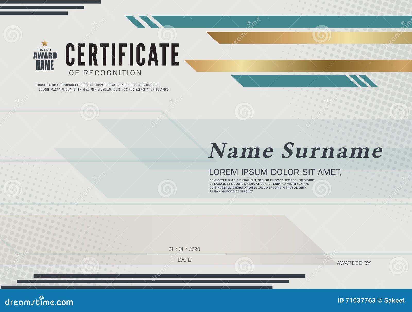 Certificate Frame Design Template Layout Template in A4 Size Stock ...