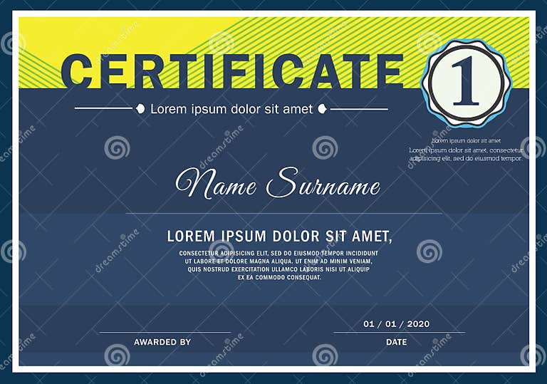 Certificate Frame Design Template Layout Template in A4 Size Stock ...