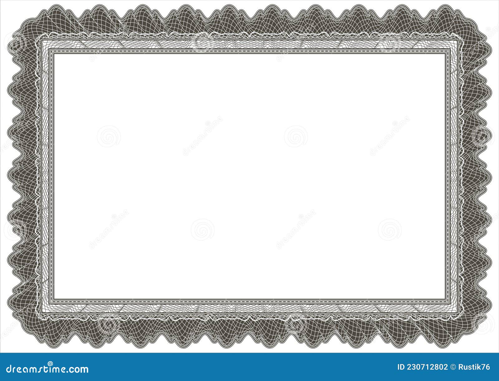 Certificate Frame. A4 Format Gray Stock Illustration - Illustration of ...