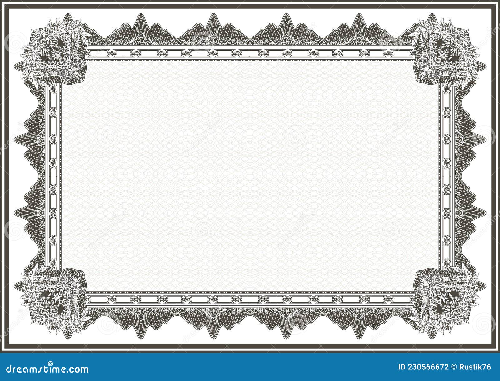 Certificate frame gray stock illustration. Illustration of diploma ...