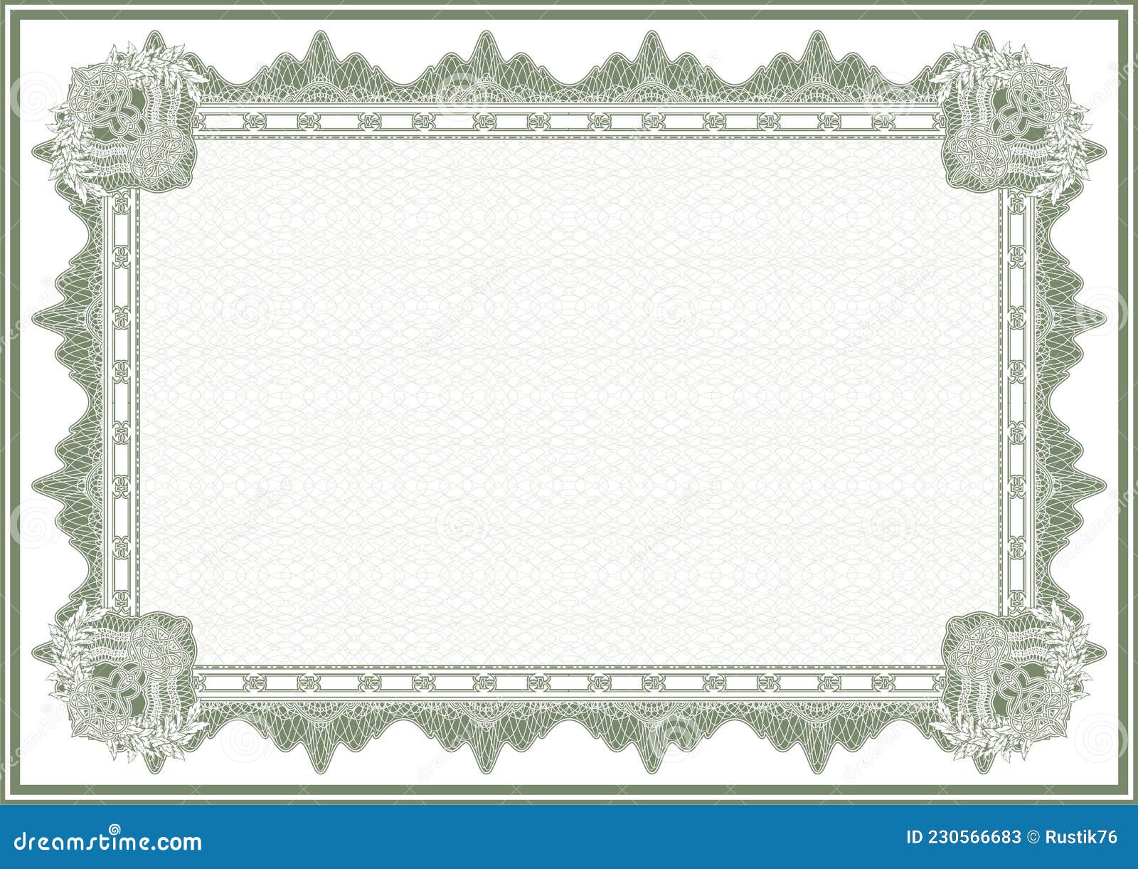 Certificate frame green stock illustration. Illustration of format ...