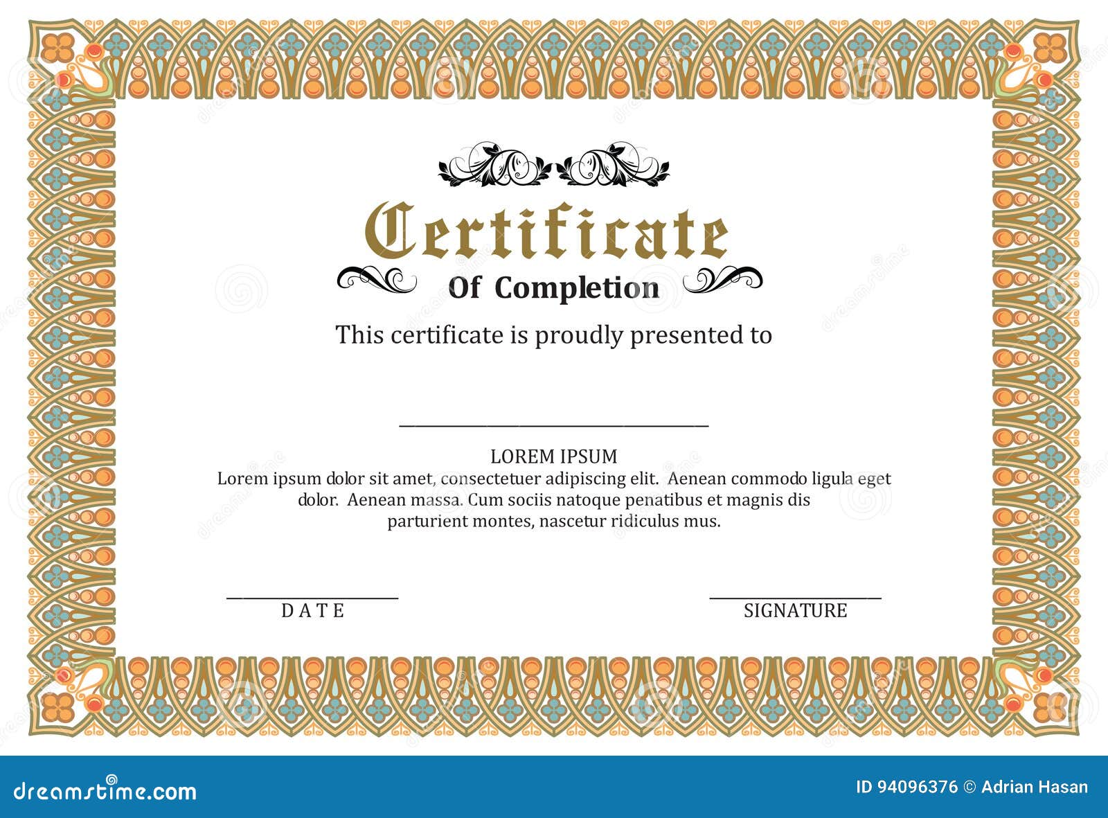 Certificate Frame Template Vector Award Stock Vector - Illustration of ...
