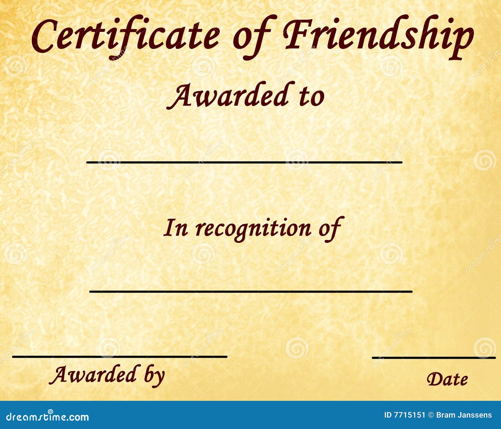 Certificate of friendship stock illustration. Illustration of friend ...