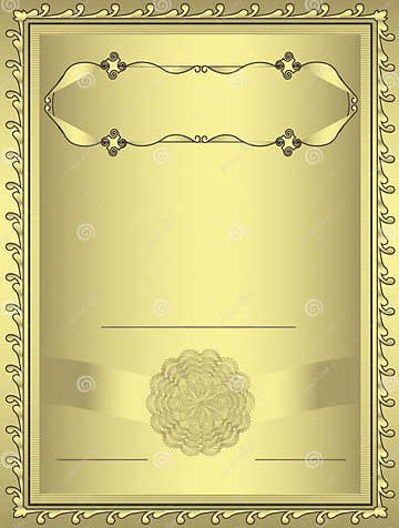 Certificate Gold frame stock vector. Illustration of amount - 18740920