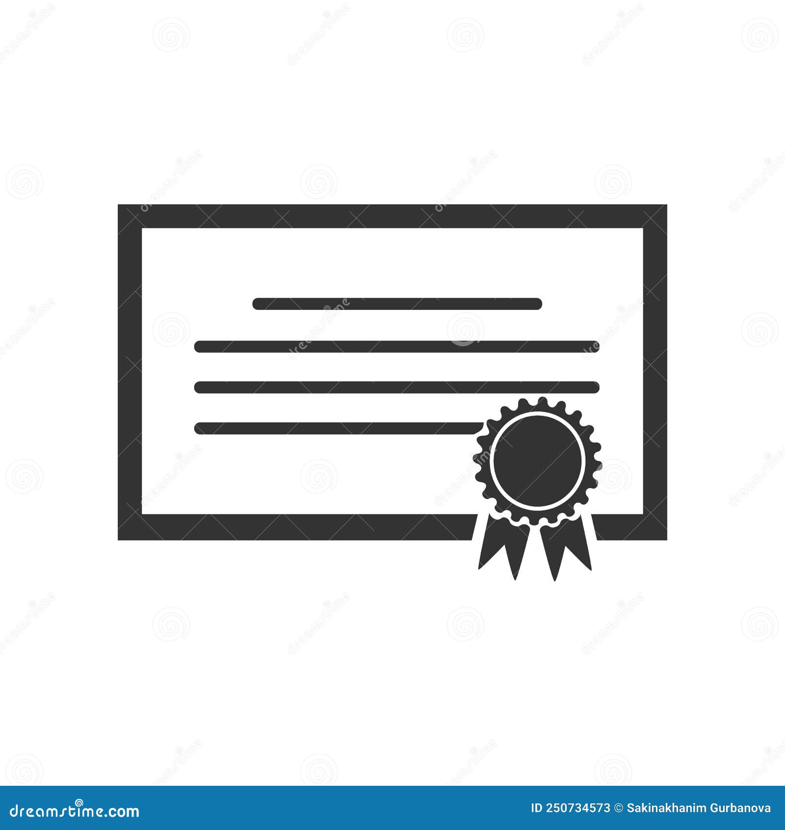 Certificate icon stock illustration. Illustration of symbol - 250734573