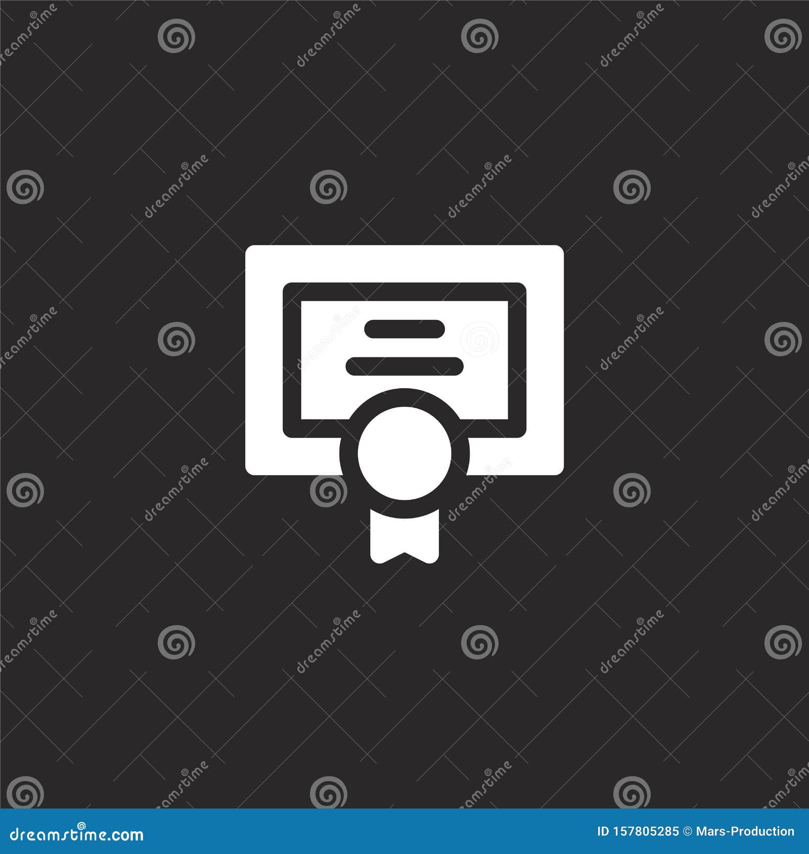 Certificate Icon. Filled Certificate Icon for Website Design and Mobile ...