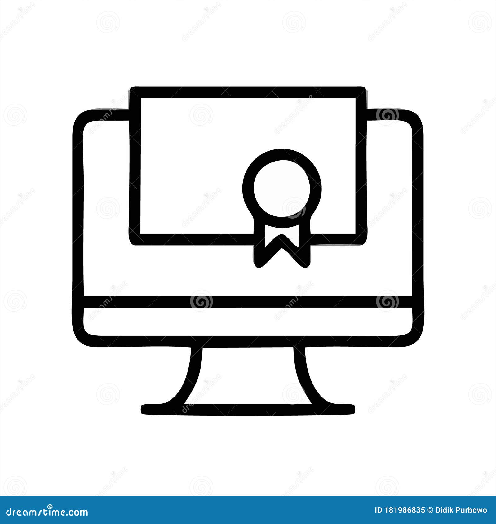 Certificate Icon in Trendy Design Style. Stock Vector - Illustration of ...