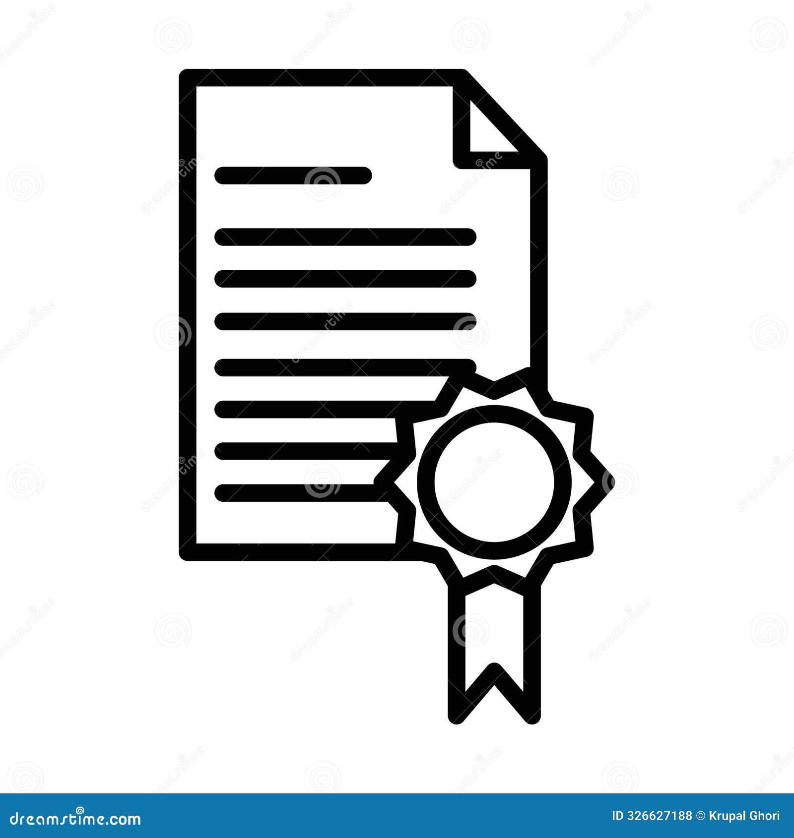 Certificate Icon (2) Linear Logo Mark in Black and White Stock Vector ...