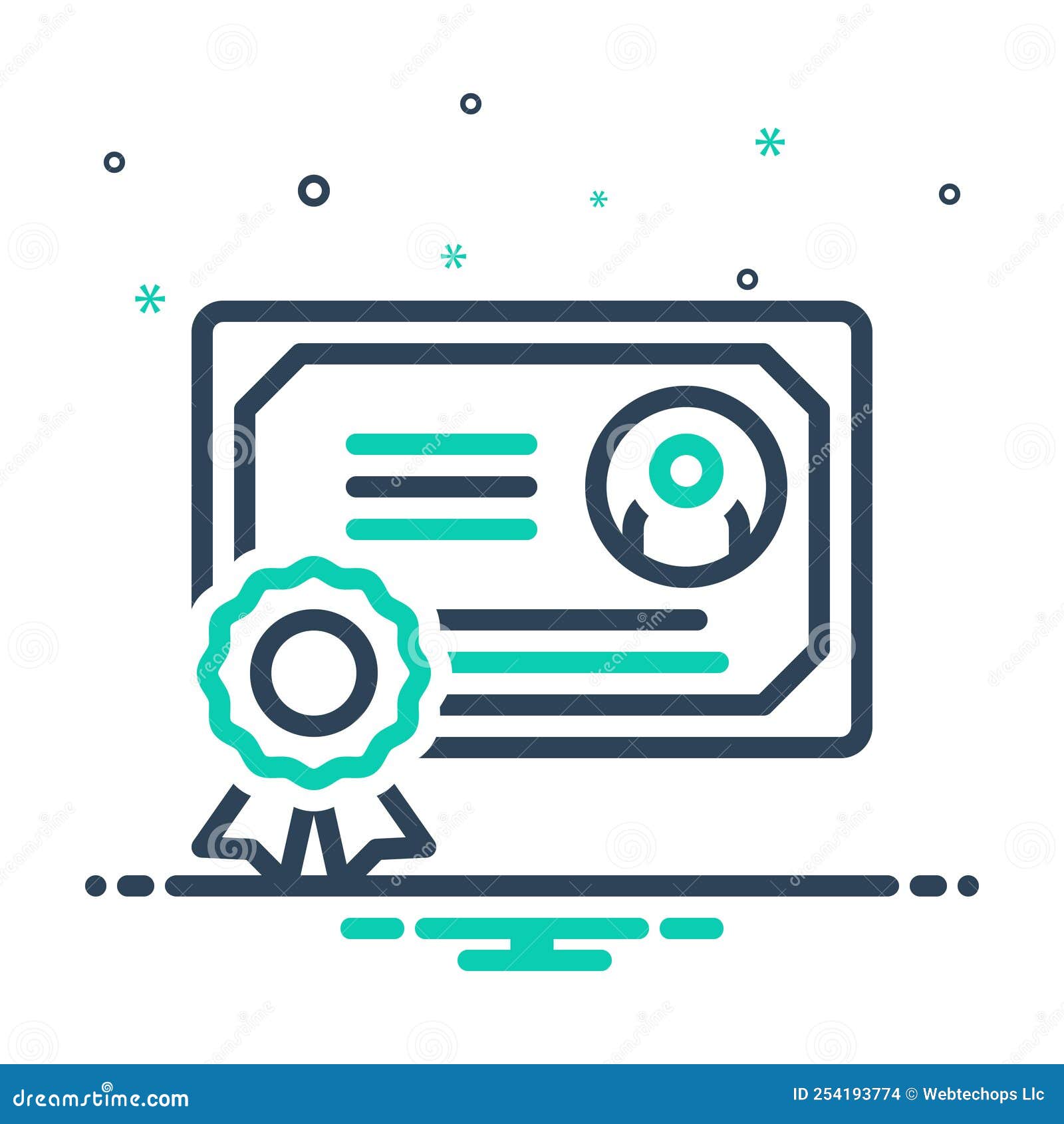 Mix Icon for Certificate, Qualification and Document Stock Illustration ...