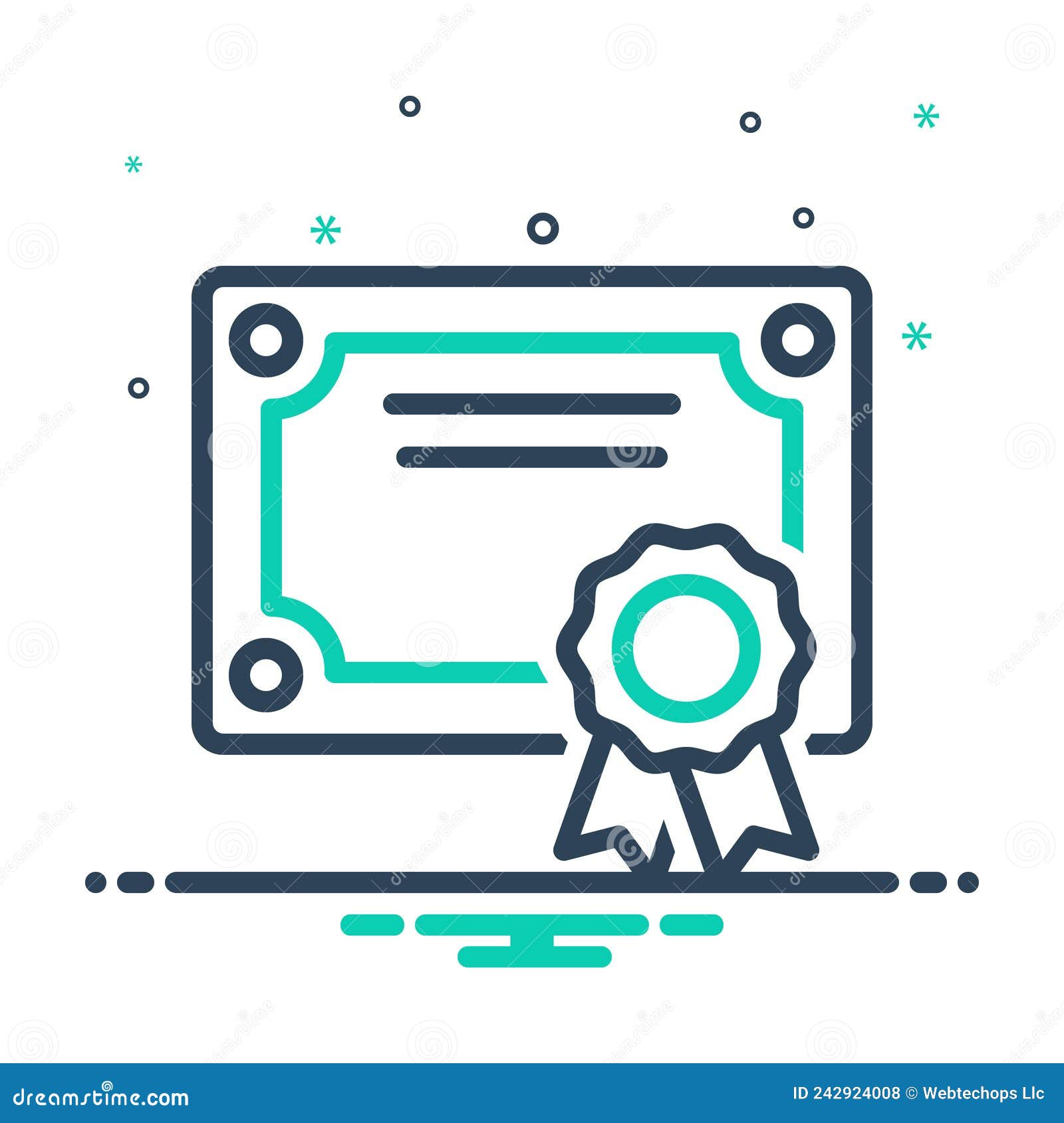 Mix Icon for Certificate, Qualification and Document Stock Vector ...