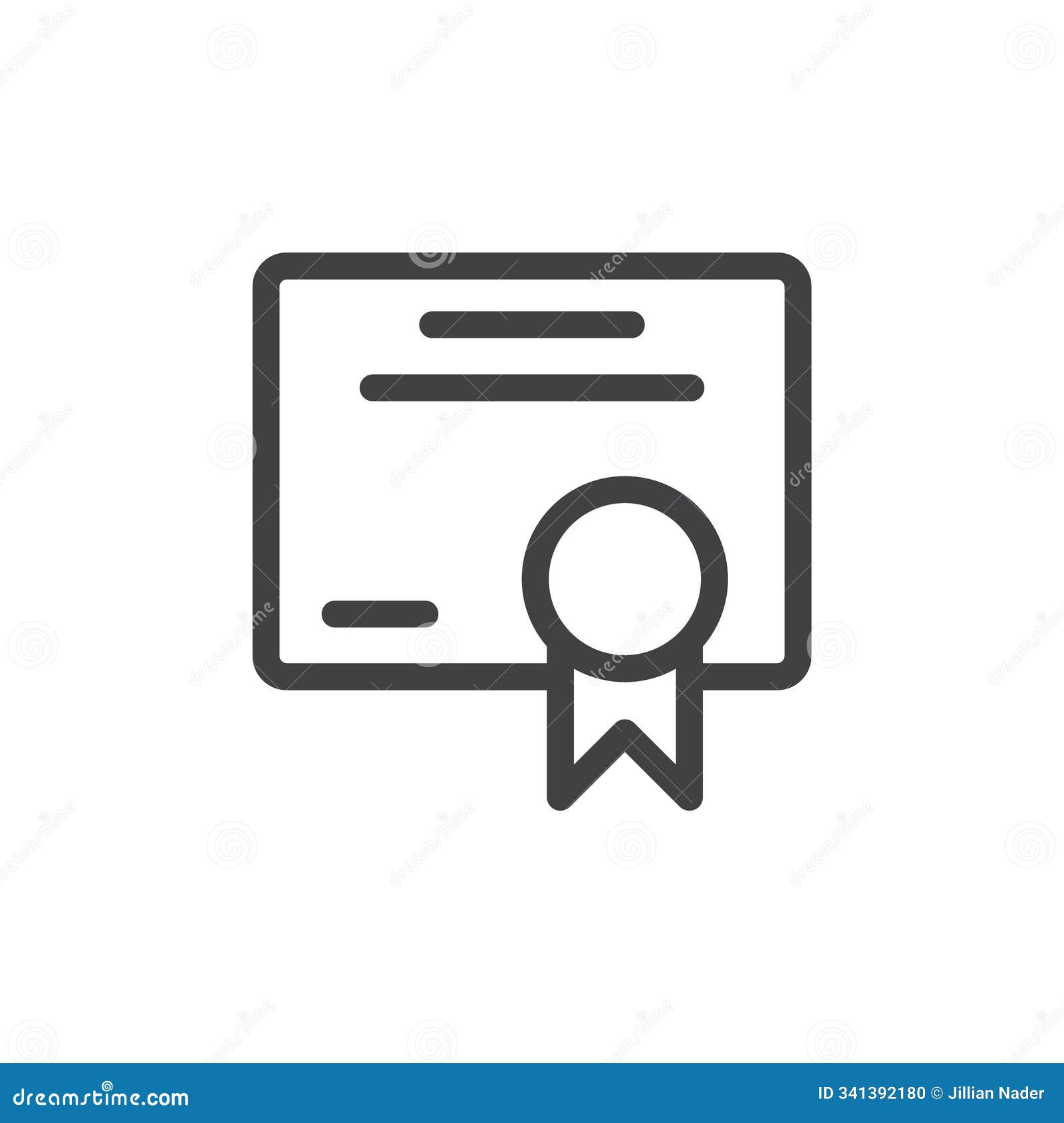 Certificate Icon Simple Outline Vector Logo Stock Vector - Illustration ...