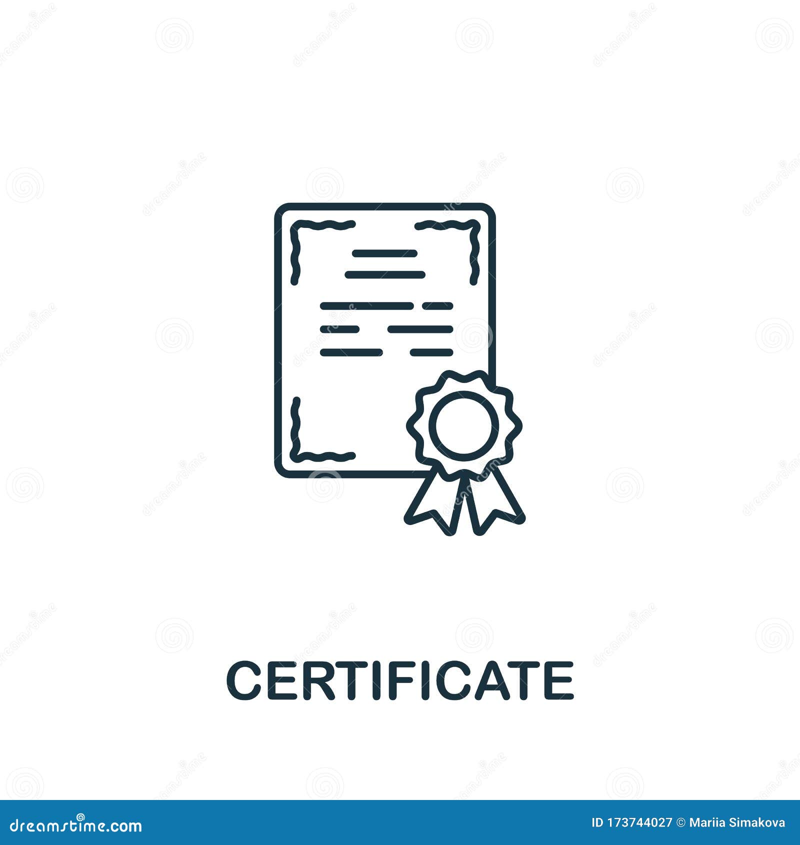 Certificate Icon from Success Collection. Simple Line Element ...