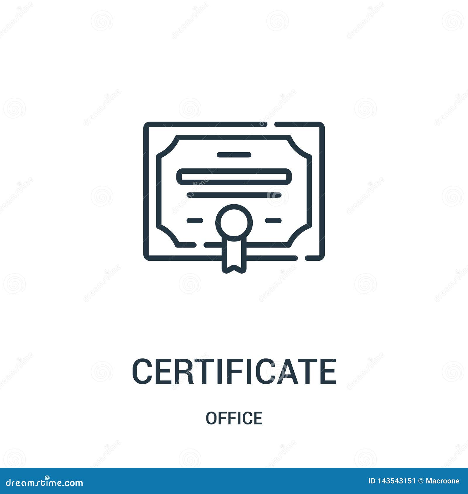 Certificate Icon Vector from Office Collection. Thin Line Certificate ...