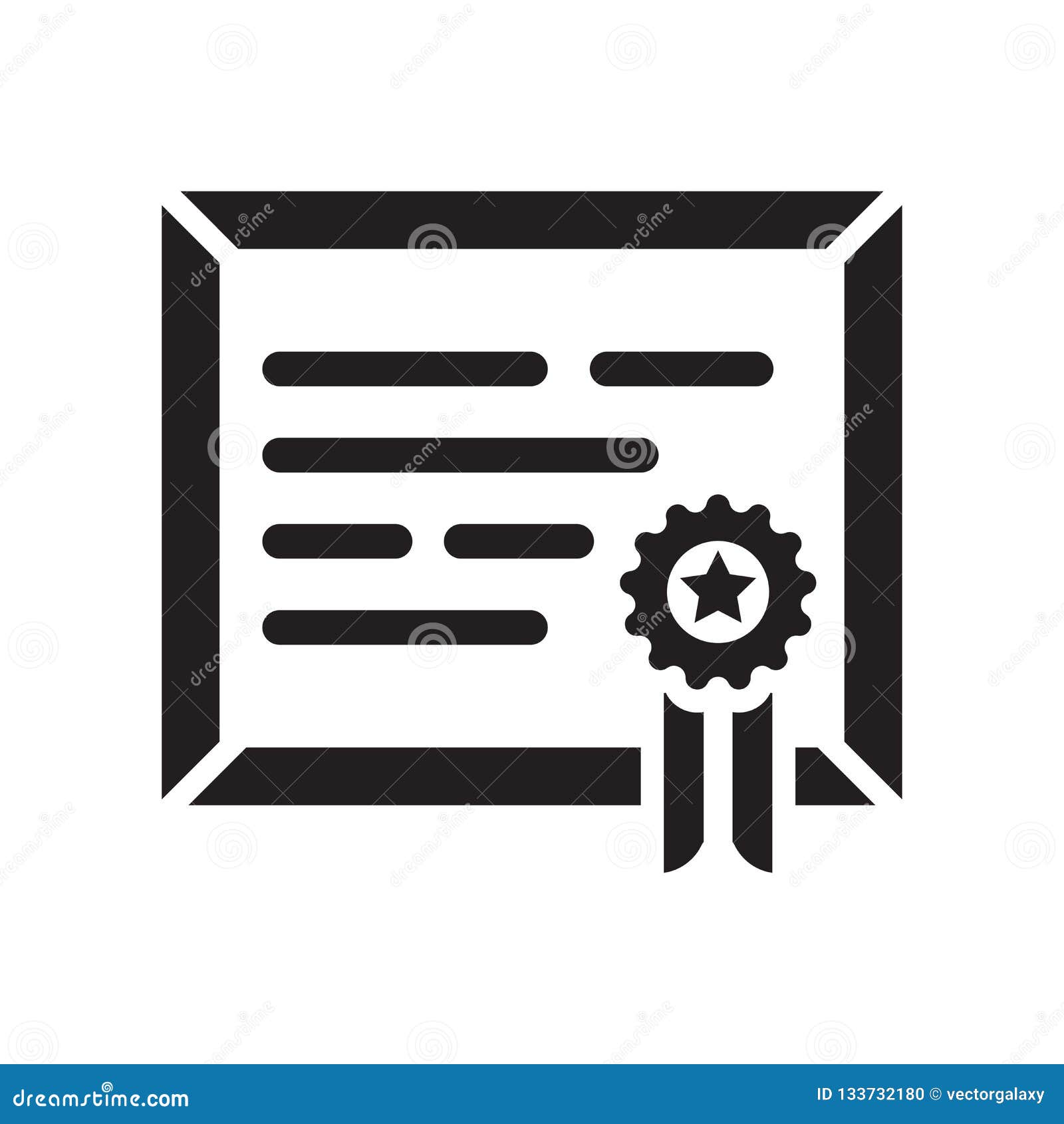 Certificate Icon Vector Sign and Symbol Isolated on White Background ...