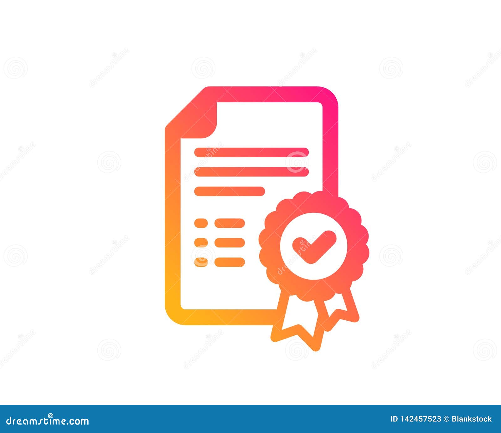 Certificate Icon. Verified Document Sign. Vector Stock Vector ...
