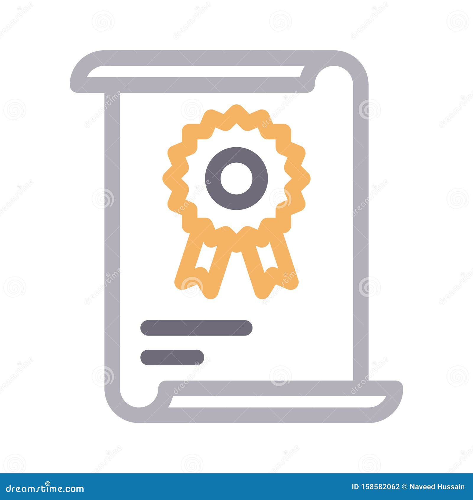 Certificate Color Line Vector Icon Stock Illustration - Illustration of ...