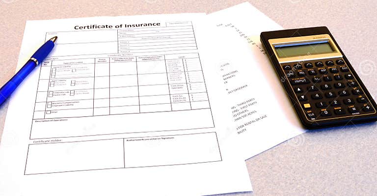 Certificate of Insurance stock photo. Image of premium - 85188906